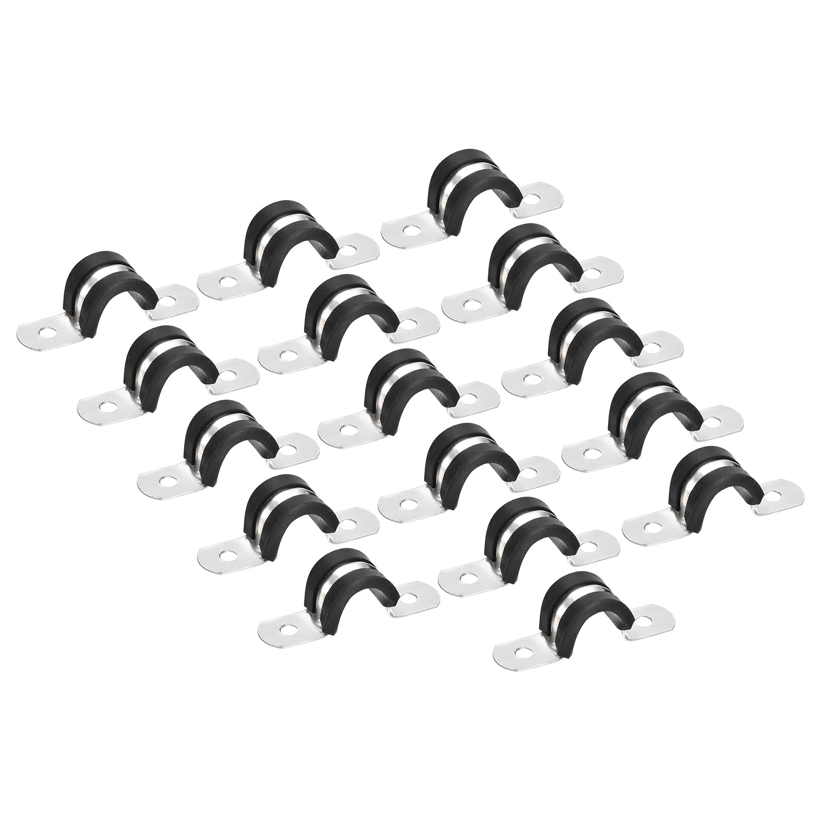 uxcell 16Pcs 12mm(1/2") Cable Clamp, Rubber Pipe Strap Rubber Cushioned ...