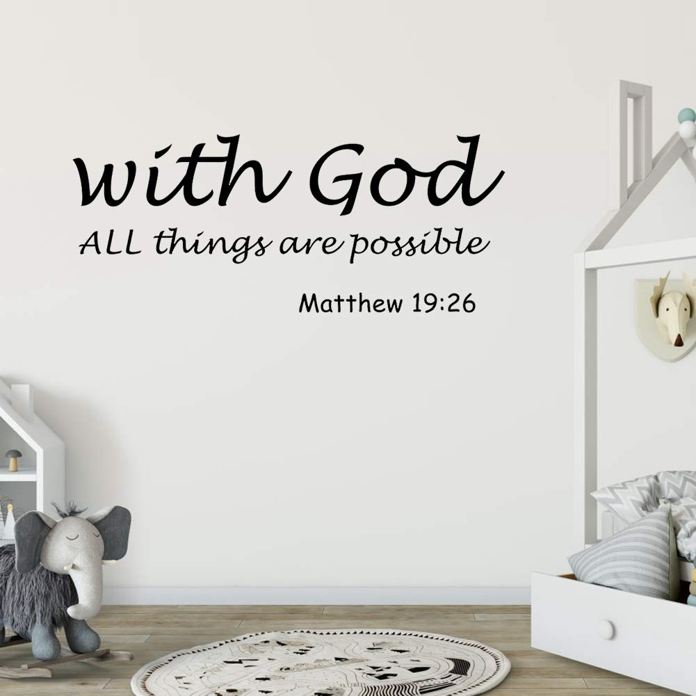 Amazon.com: Quote Bible Art Wall Sticker God Things are Possible Wall ...