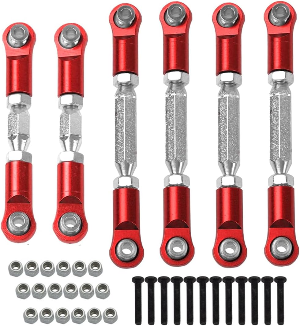 Amazon.com: 6PCS Aluminum Adjustable RC Tie Rods Linkage Turnbuckles ...
