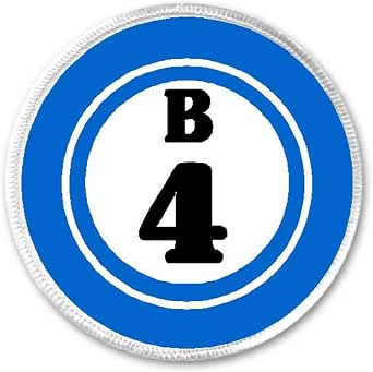 Amazon.com: B 4 B4 Bingo Ball - 3" Sew/Iron On Patch Game Hobby Number ...
