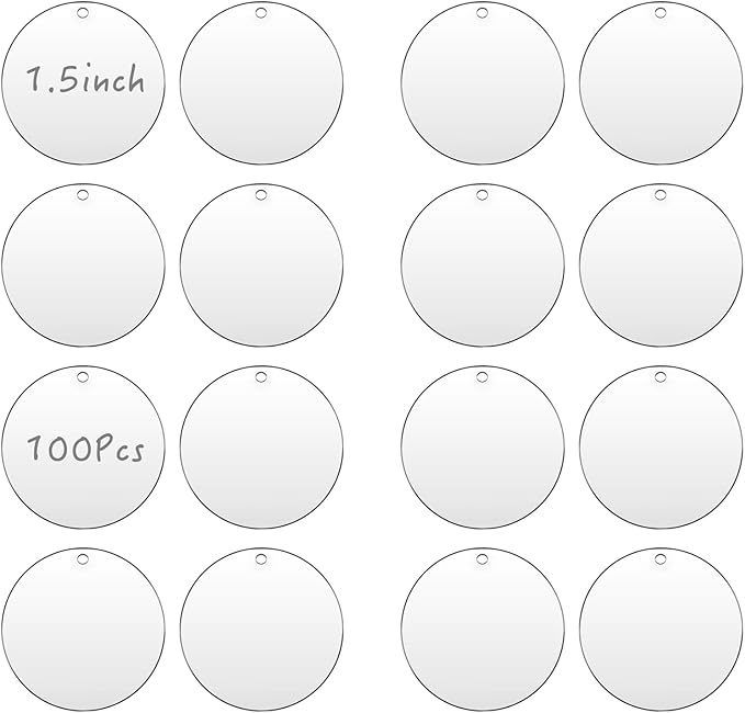 Amazon.com: Senbota100 Pcs 1.5 inch Clear Small Circles Acrylic Blank ...
