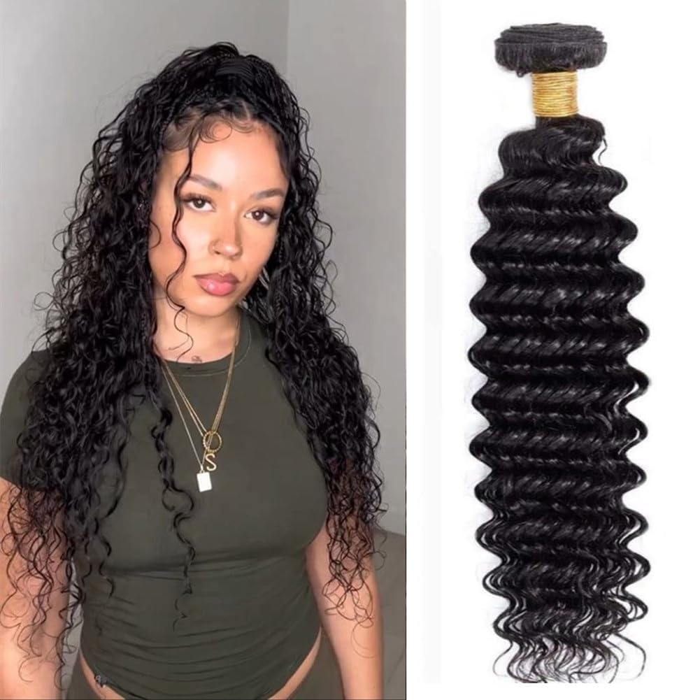 Tissage Cheveux Naturels Bouclés Tissage Naturel Cheveux Humain Brésiliens Deep Wave Human Hair ...