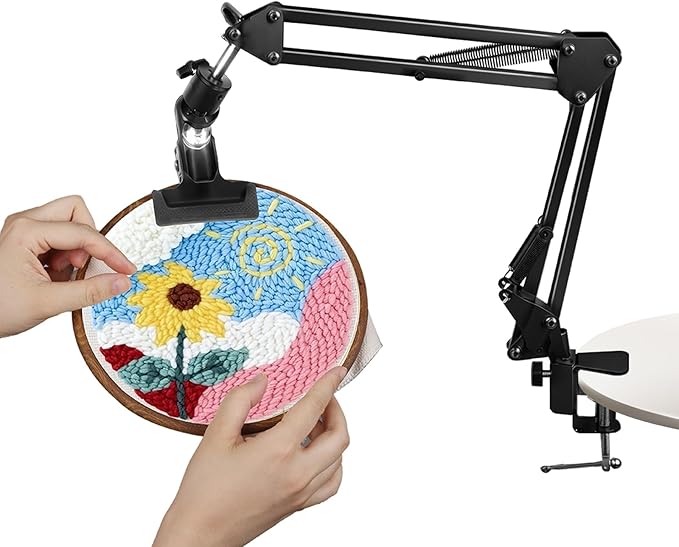 Amazon.com: Embroidery Hoop Stand Adjustable Embroidery Stand Metal ...