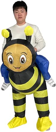Inflatable Bumble Bee Costumes Adults Funny Blow Up Ride on Bee Costume ...