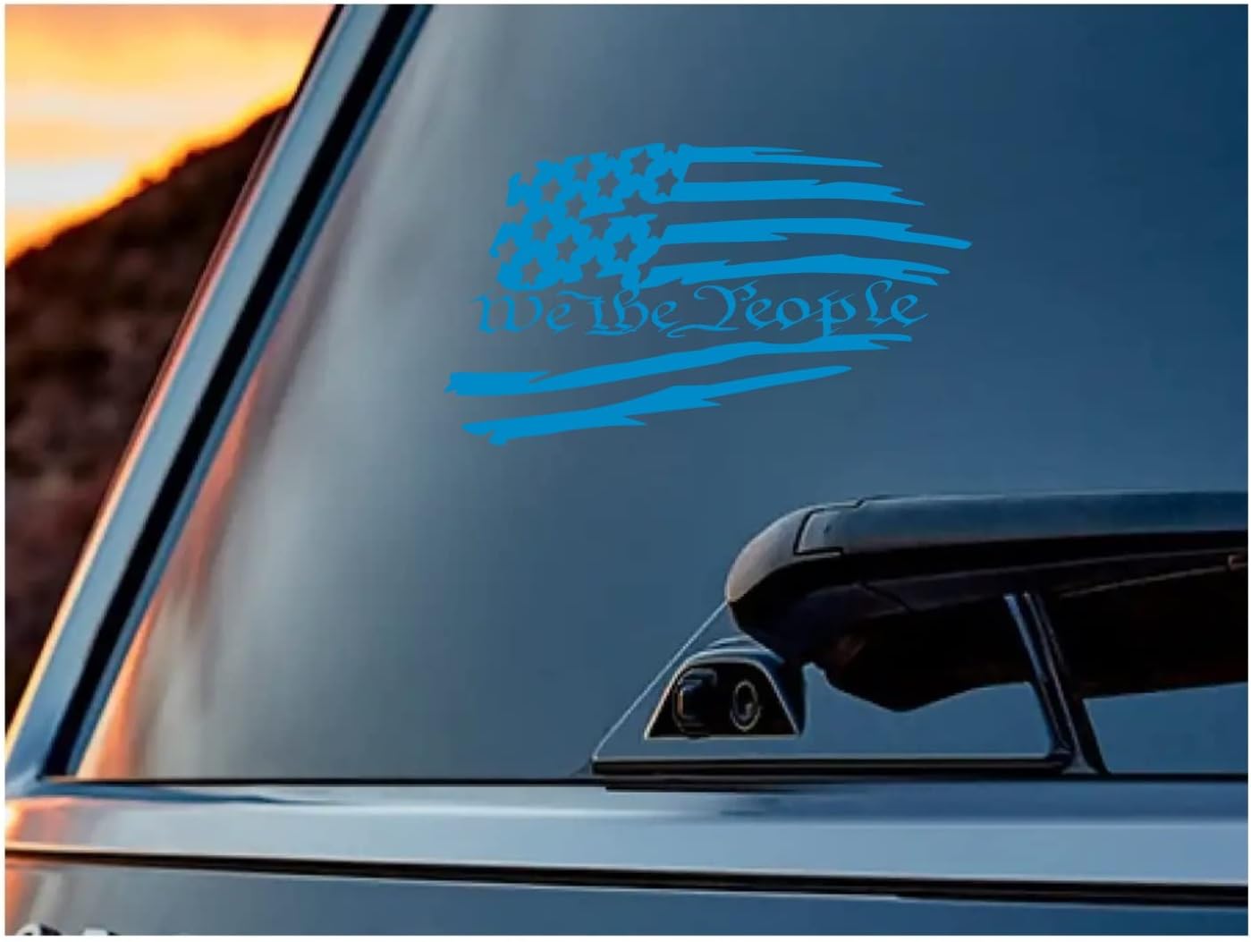 Amazon.com: We The People Distressed American Flag Window Vehicle Vinyl ...