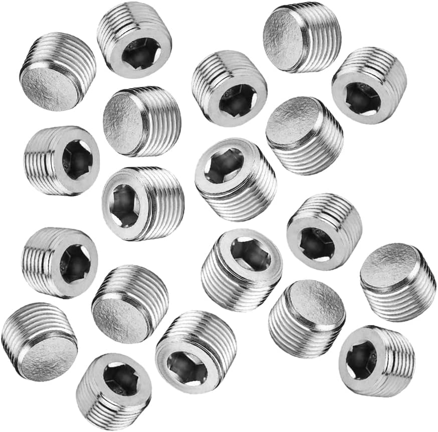 Metalwork 304 Stainless Steel Pipe Fitting, Hex Countersunk Plug 1/4 ...