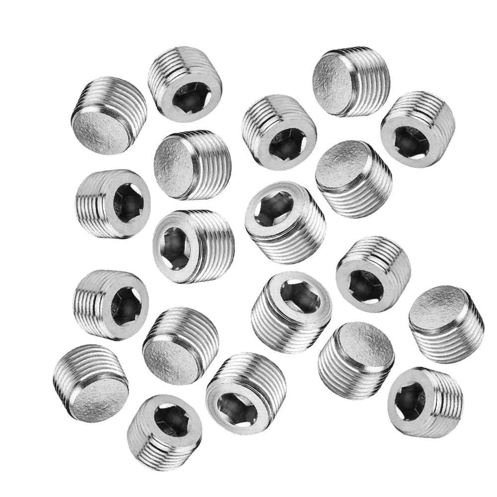 Amazon.com: Metalwork 304 Stainless Steel Pipe Fitting, Hex Countersunk ...