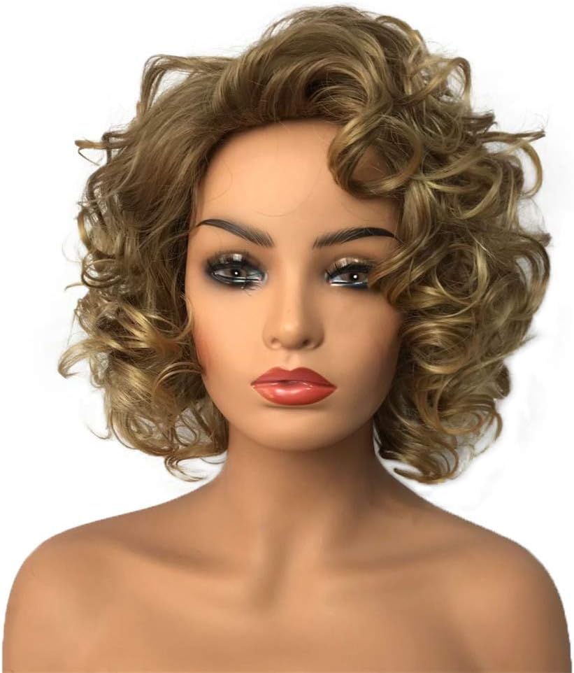 Amazon.com : Aimole Women Synthetic Wig Natural Mid length Curly Hair ...