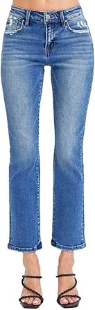 SALT TREE Risen Jeans - Mid Rise - Straight Jeans - RDP5302 at Amazon ...