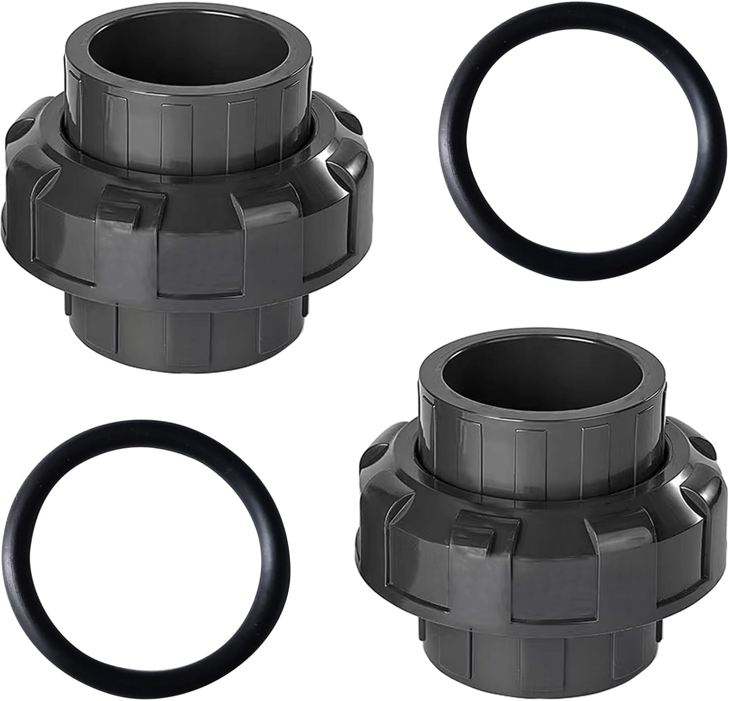 Amazon.com: 2Pcs PVC Pipe Fitting, 1-1/2 in Slip Union Coupling Adapter ...