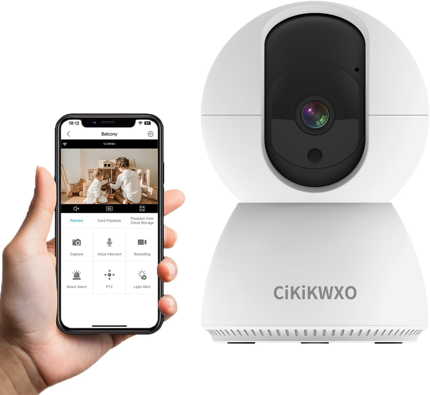 Amazon.com : Konnek Stein Wireless Security Camera, WiFi Indoor Camera ...