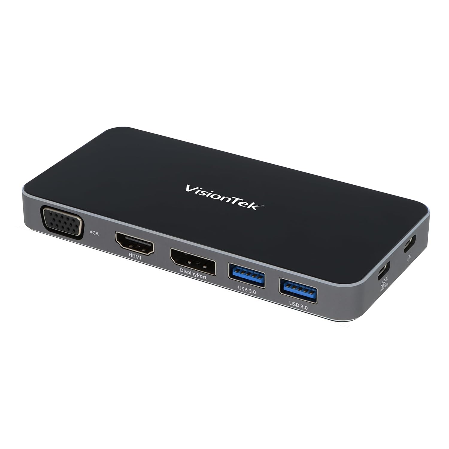 VisionTek VT210 Portable USB-C Dual Monitor Hub - 1x DP, 1x HDMI, 1x ...
