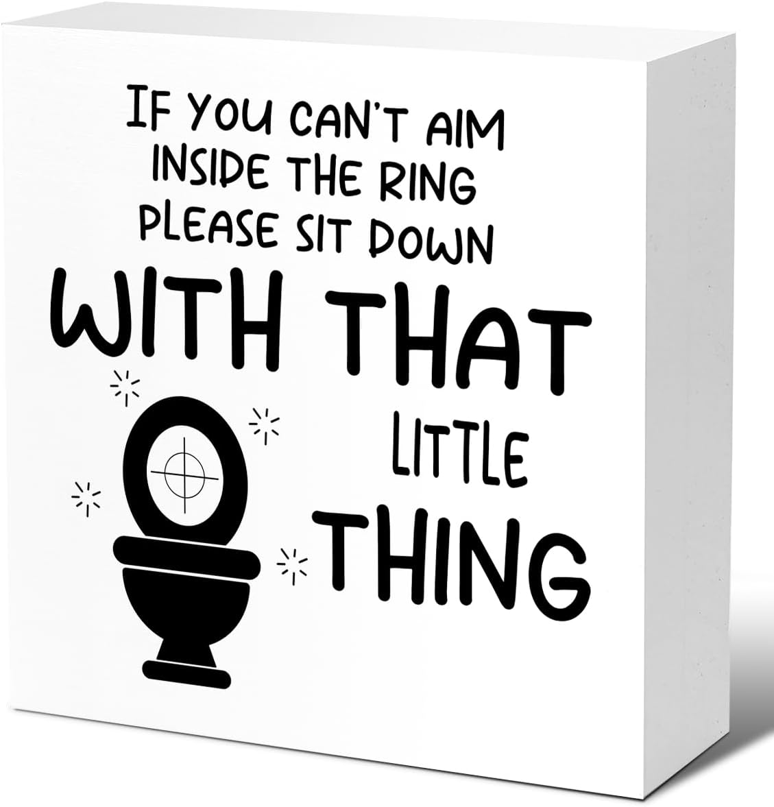 Amazon.com: Funny Bathroom Wood box Block Signs, If You Can't Aim ...