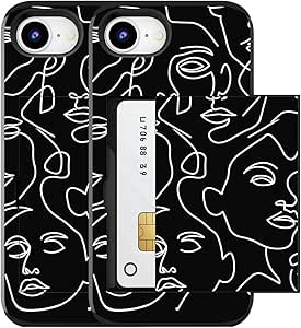 Amazon.com: MUQR Compatible for iPhone 16e Case with Card Holder Cute - Kawaii Design Military ...