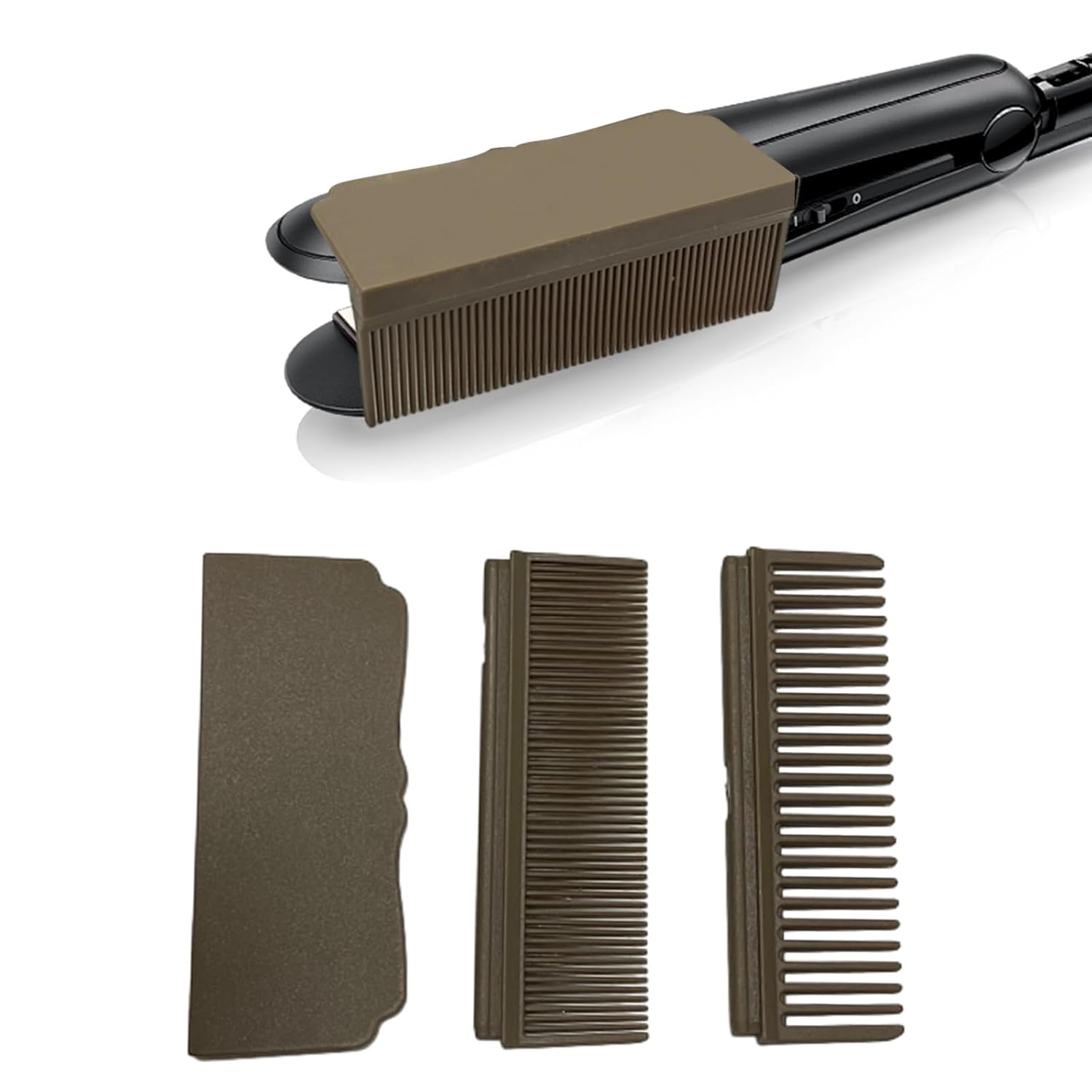 Amazon.com: Coffee Color Hair Straightener Comb Attachment - Clip On ...