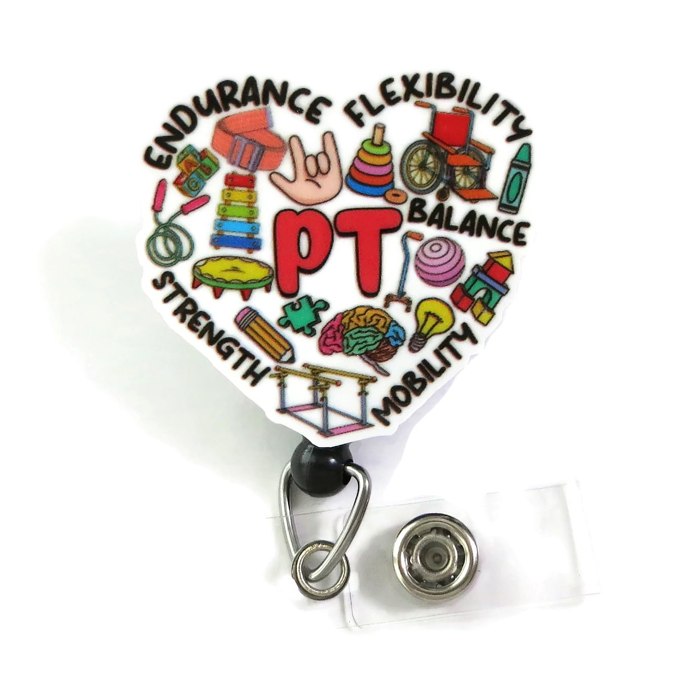 Amazon.com: Physical Therapy Badge Reel, PT Badge Reel, Funny PT Badge ...