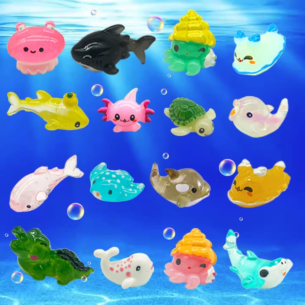 Amazon.com: AWEELON 32Pcs Ocean Themed Mini Resin Axolotl Miniature ...