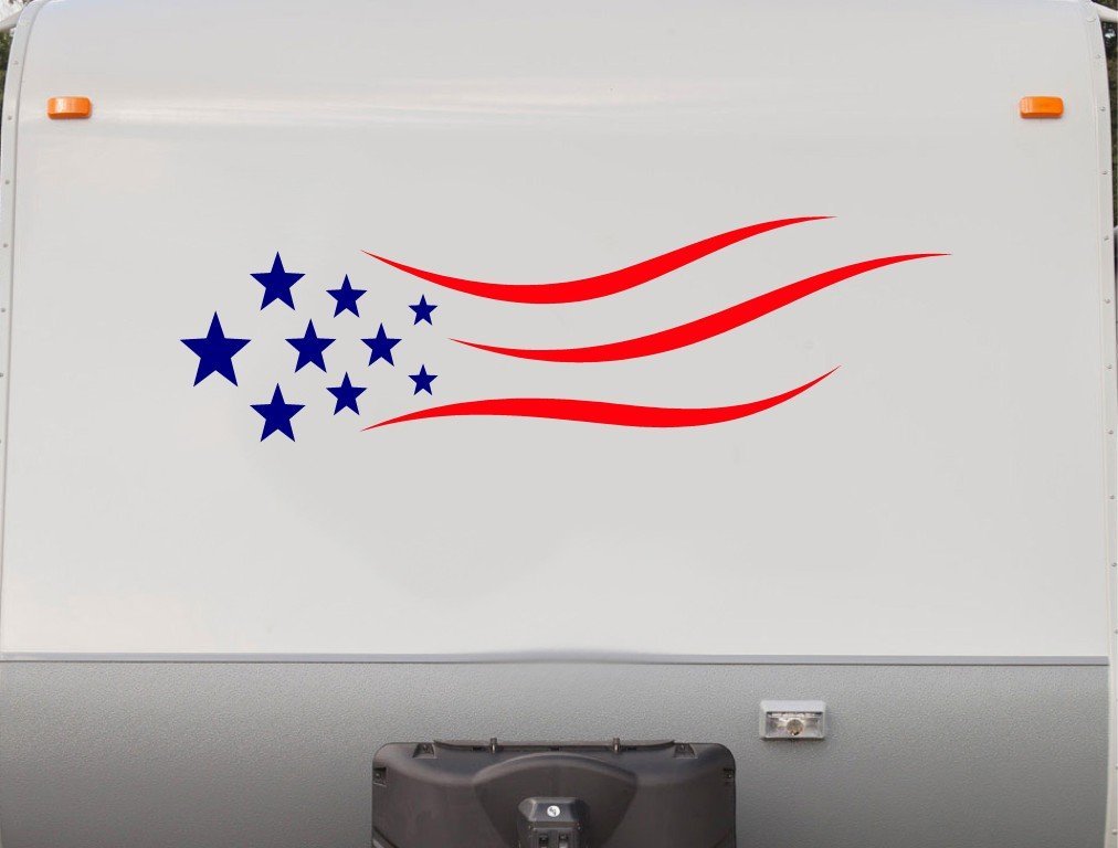 Amazon.com: American Flag USA RV Camper Vinyl Decal Sticker Graphic ...