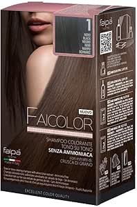 Faipa Faicolor Tone-on-Tone Ammonia Free Colouring Shampoo 1 Black ...