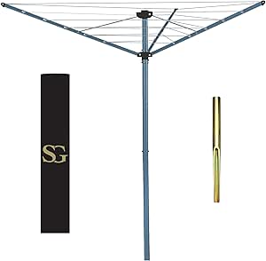 SG Traders 3 Arm 30m Rotary Washing Line Outdoor, Heavy Duty Large ...