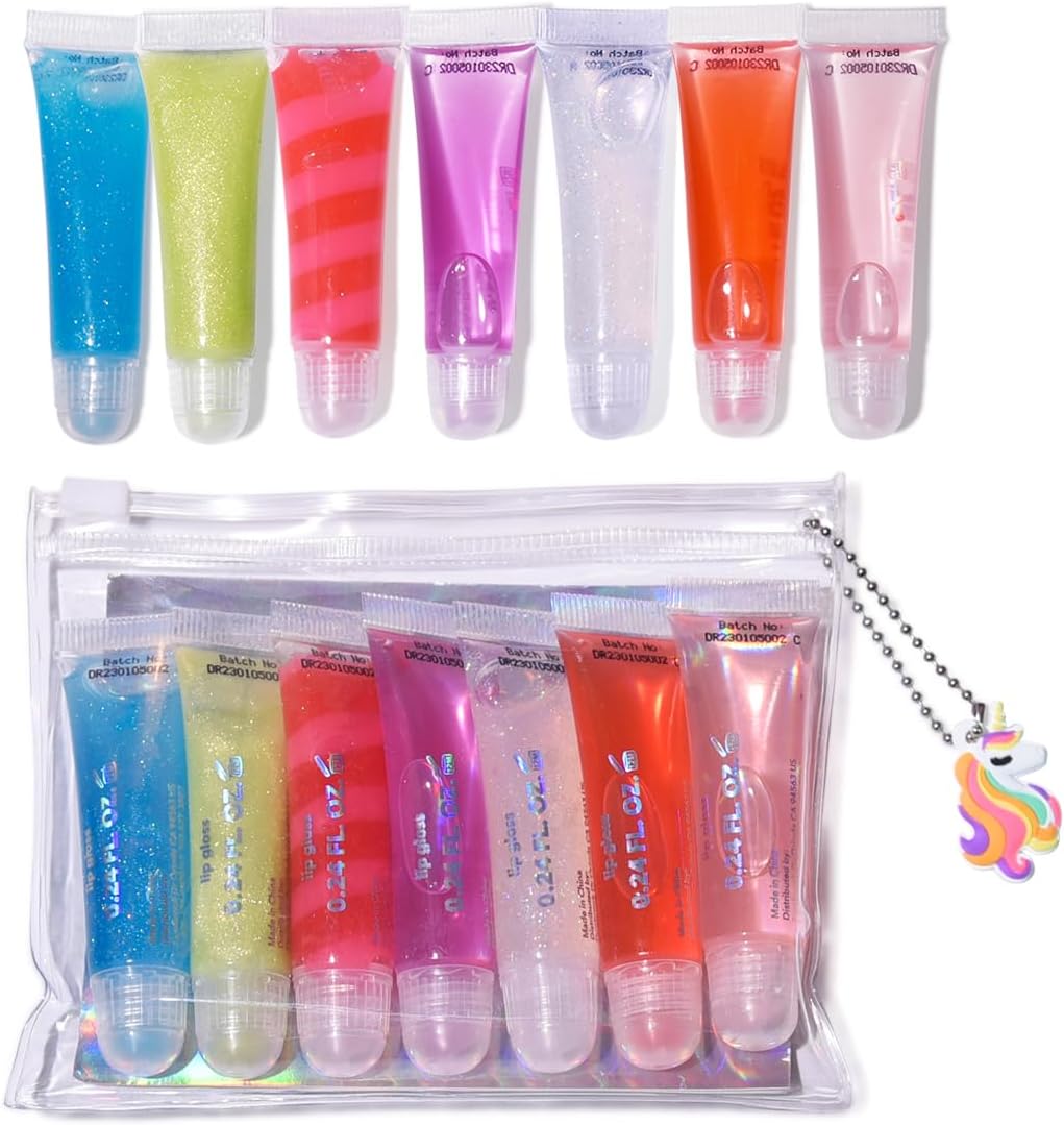 Amazon.com : Mebtmel Cute Lip Gloss for Kids, 6PCS Glitter Girls Lip ...