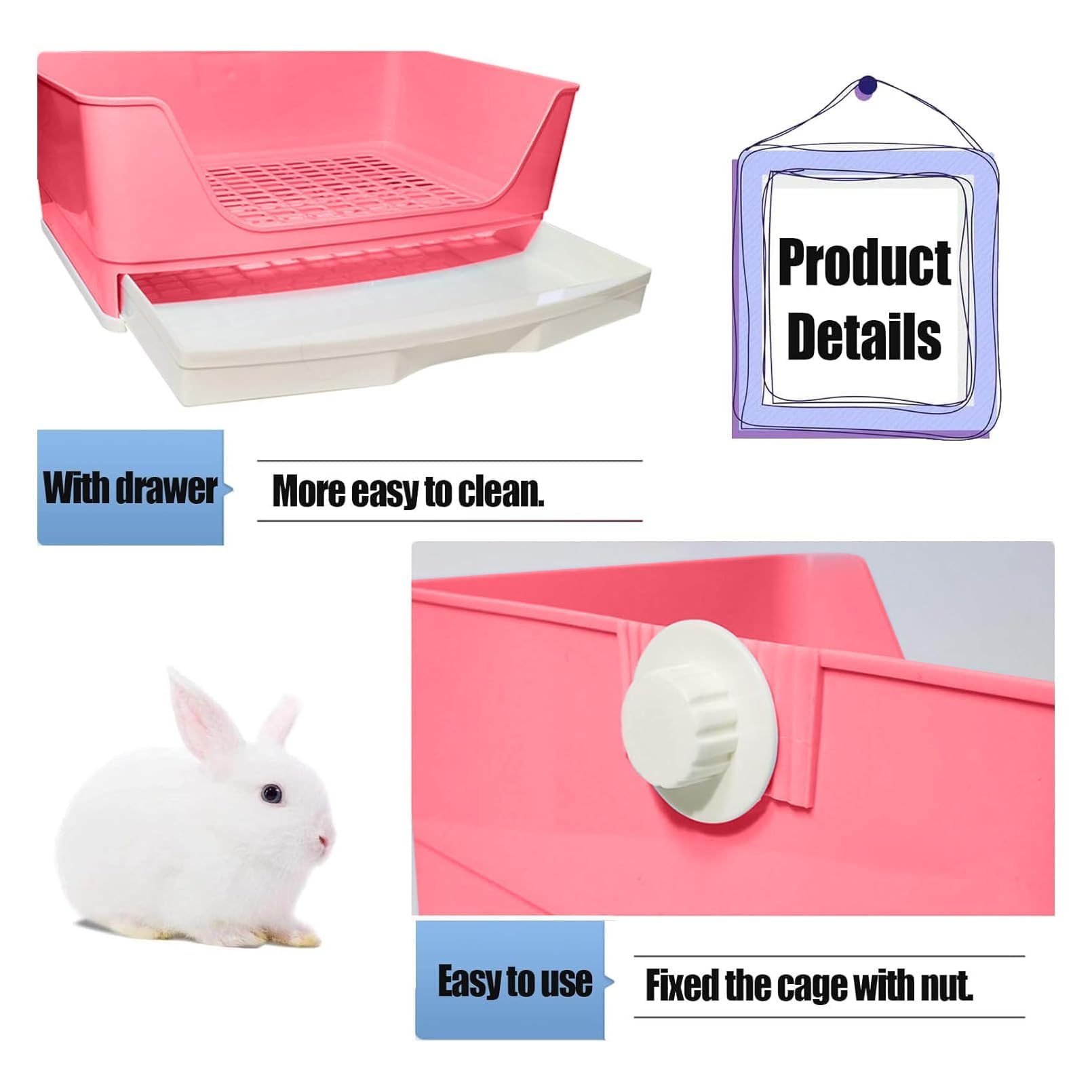 Snapklik.com : Kathson Large Rabbit Litter Box Trainer, Potty Corner Toilet