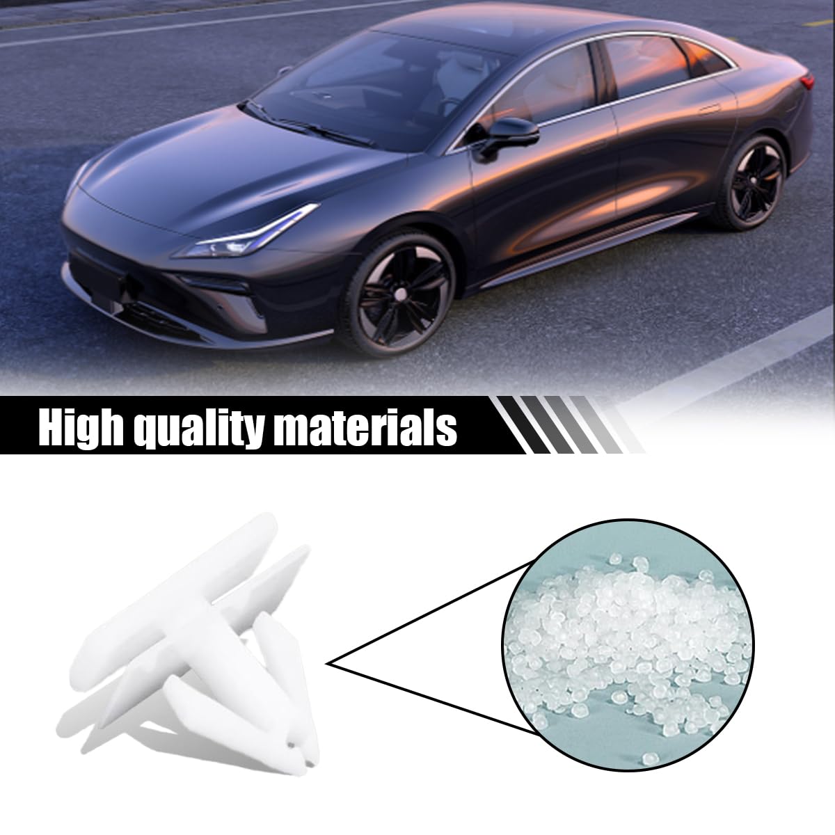 Snapklik.com : 50PCS Rocker Panel Moulding Rivets Clips, White Nylon ...