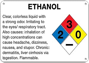 Amazon.com : Ethanol Irritating to Eyes/Respiratory Tract Hazard Labels ...