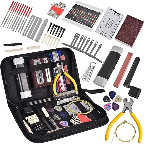72Pcs Guitar Repairing Maintenance Tool with Carry Bag Care Cleaning ...