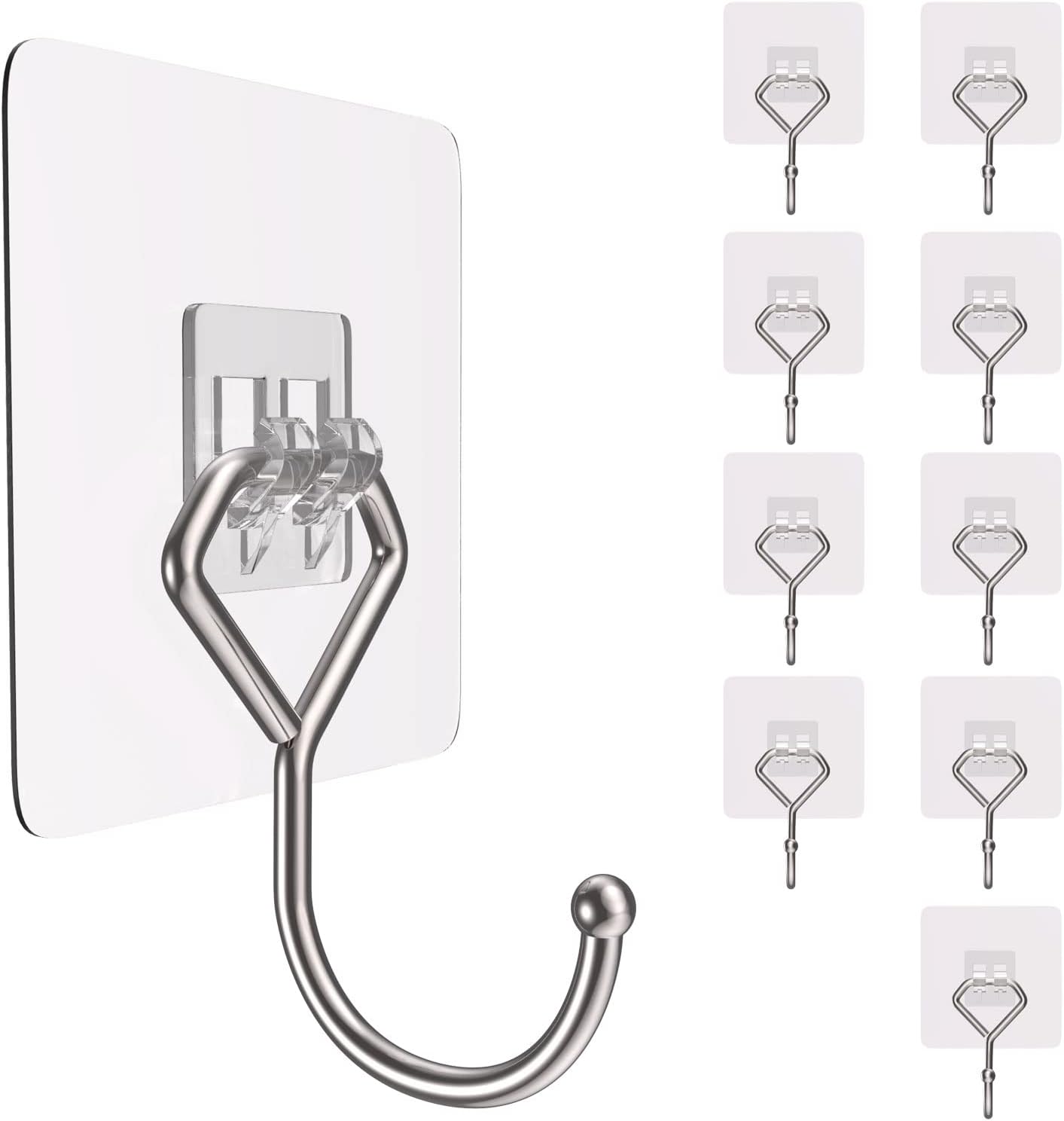 Amazon.com: Lsnisni 20 Pack Large Adhesive Hooks, Wall Hooks for ...
