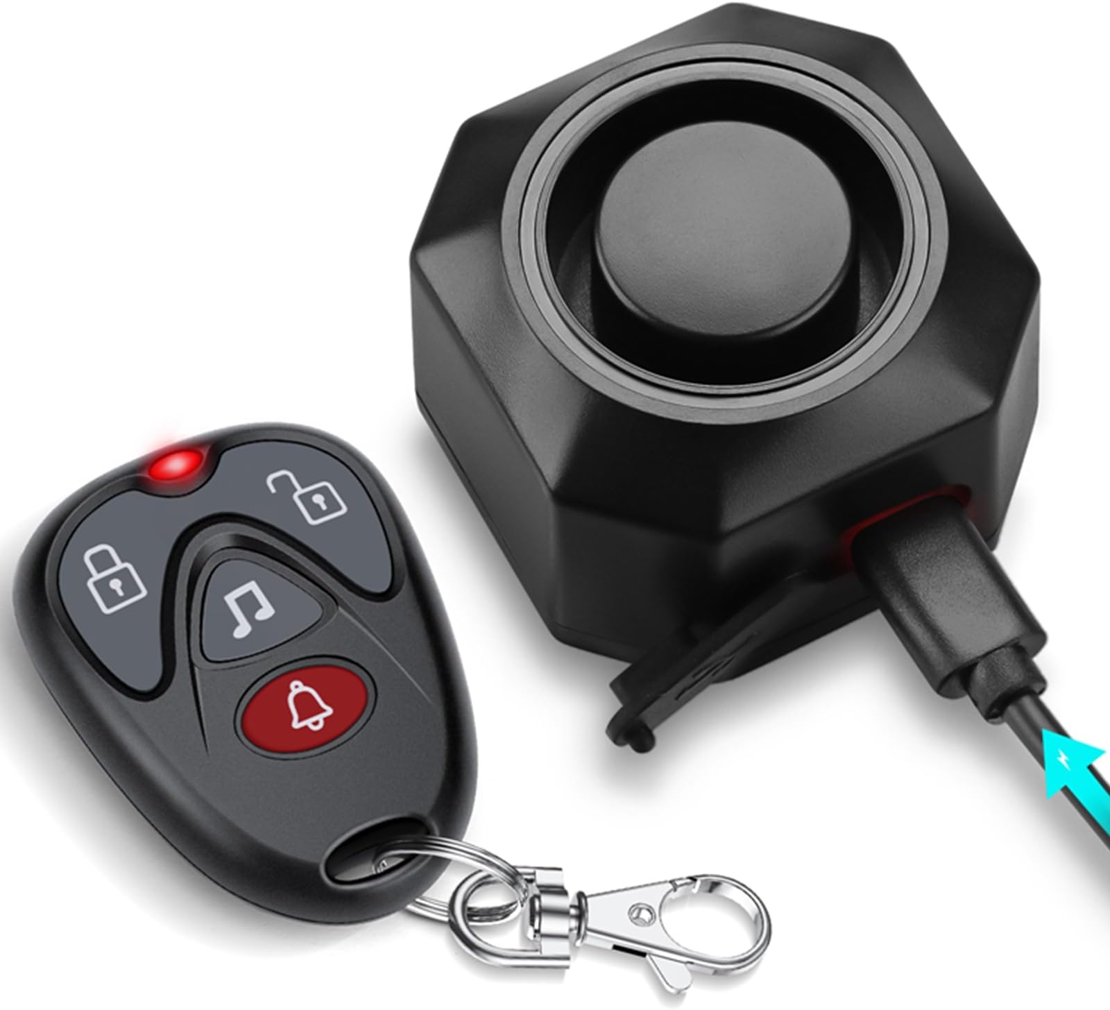 WSDCAM USB Rechargeable Loud Bike Alarm with Remote Volume Adjustable ...