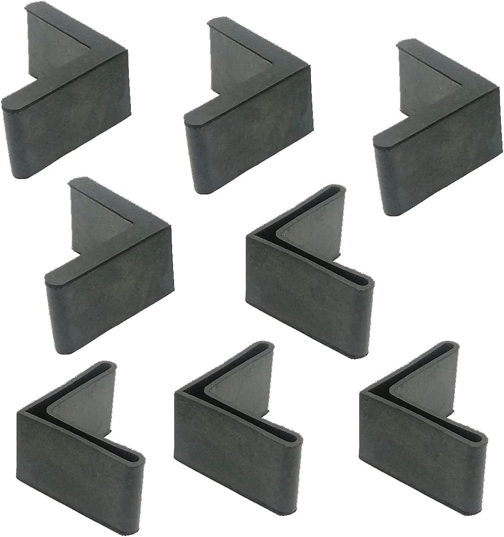 8 Pieces 63mm x 63mm x 3mm L Shape Furniture Angle Rubber Pad Angle ...