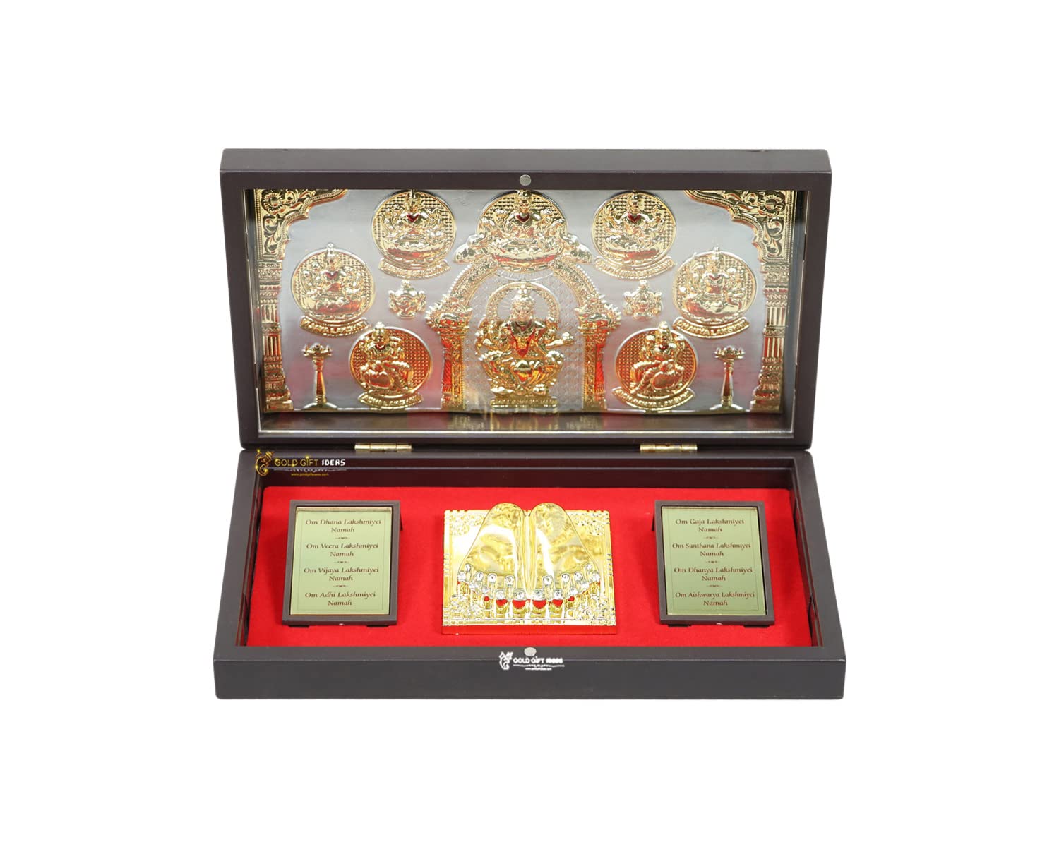 GoldGiftIdeas 24K Gold Plated AshtaLakshmi Maa Photo Frame with Charan ...