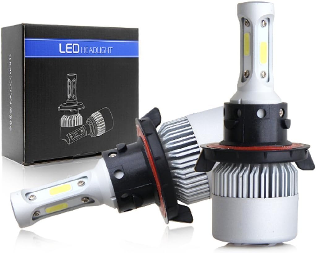 Premium Super Bright H13 LED Car Headlight Bulbs 8000lm COB Chip Auto ...