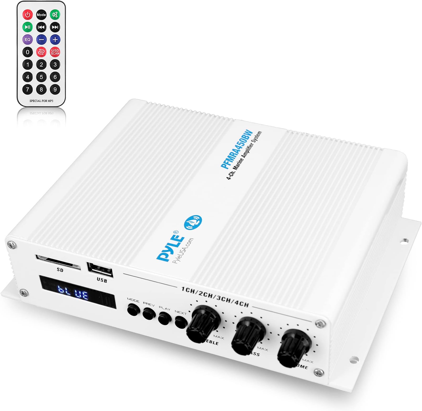 Amazon.com: Pyle 4-Channel Bluetooth Marine Amplifier - Compact Power ...