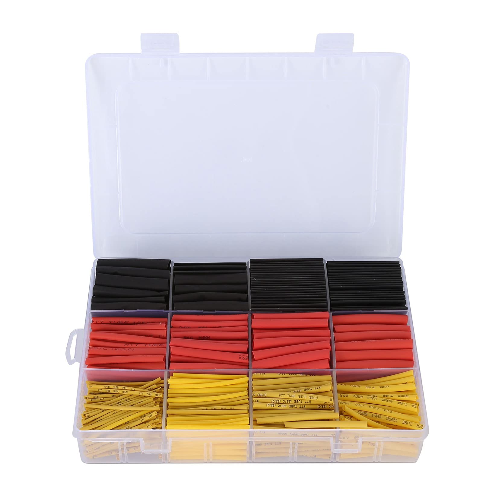 Snapklik.com : 800 Pcs Heat Shrink Tubing Red Yellow Black Shrinkable ...