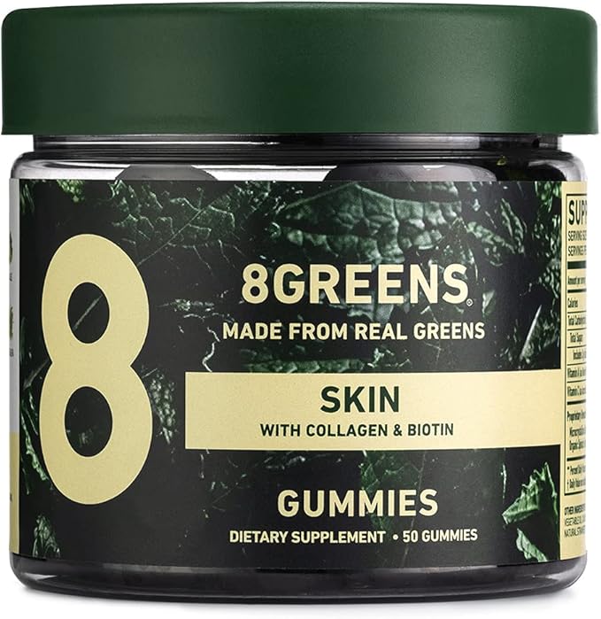 Amazon.com: 8Greens Skin Gummies with Collagen & Biotin - for Healthy ...