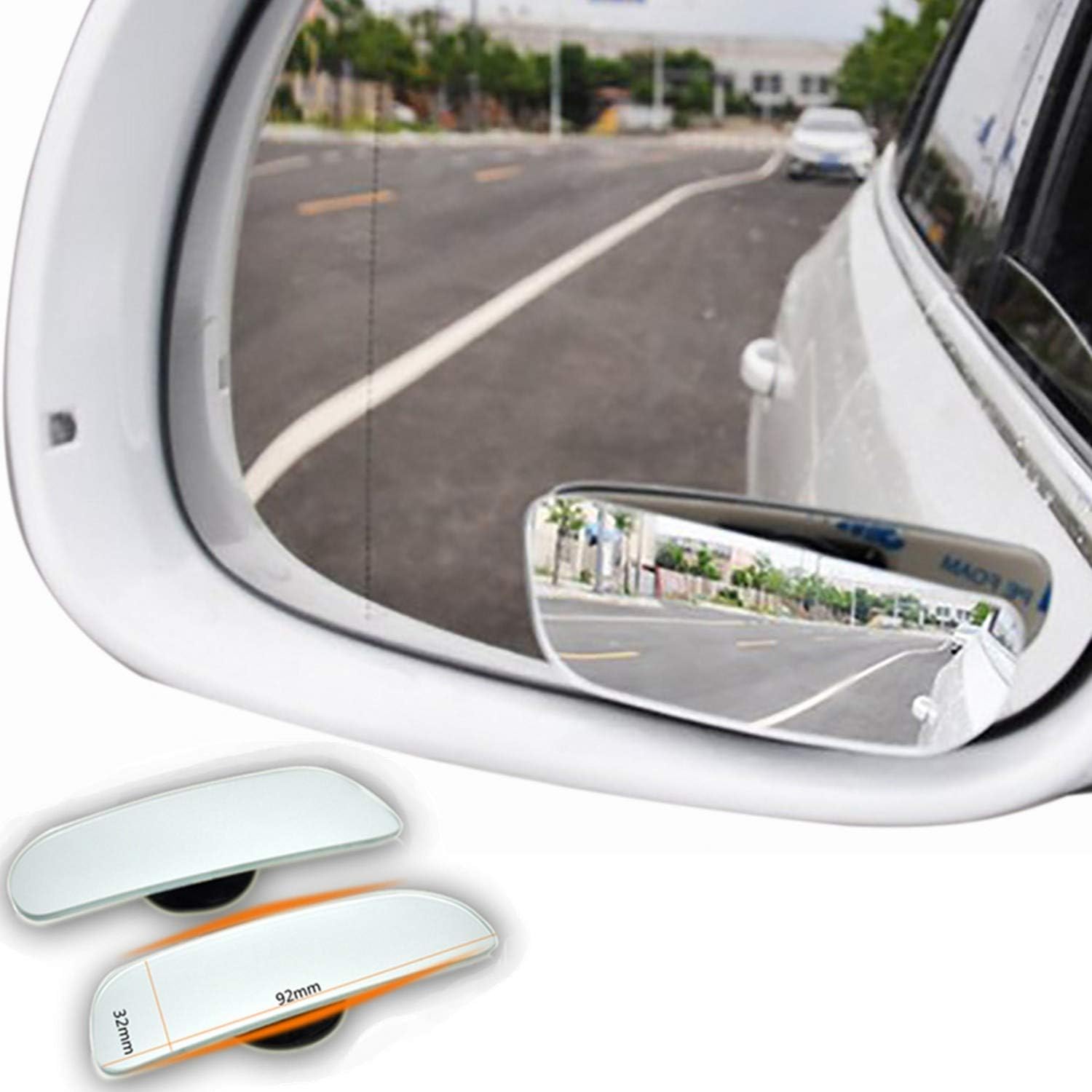 2 Pcs Blind Glass Mirror Auto Mirror Blind Side Mirror 360° Wide Angle ...