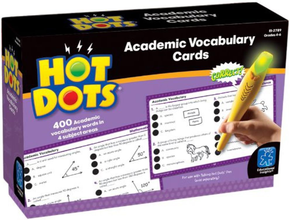 Amazon.com: Educational Insights Hot Dots Academic Vocabulary Card Sets ...