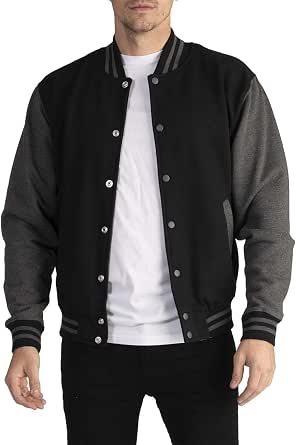Amazon.com: Mens Causal Stylish College Baseball Jackets Button Down ...
