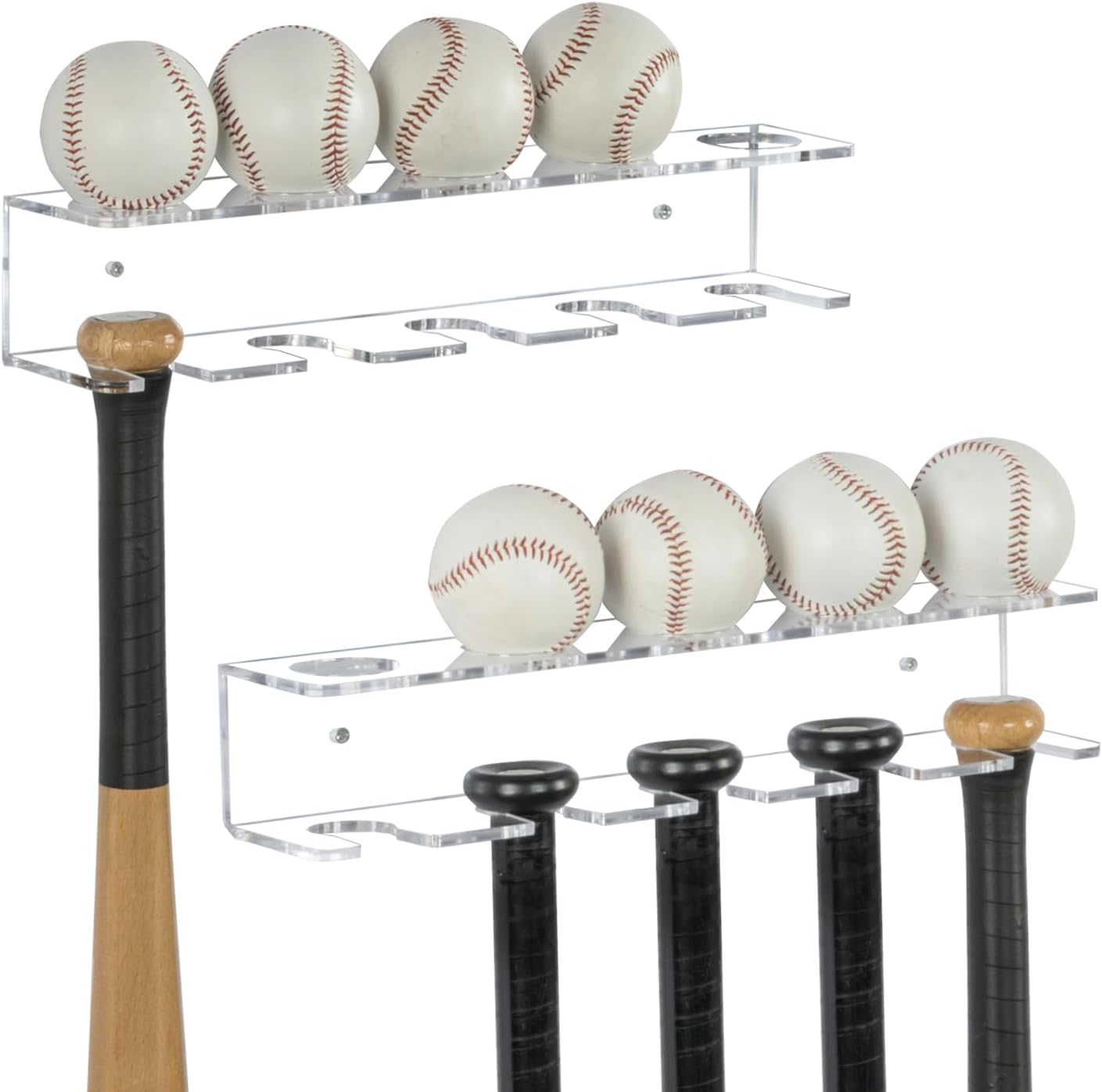 Amazon.com : MyGift Premium Clear Acrylic Hanging Baseball Bat and Ball ...