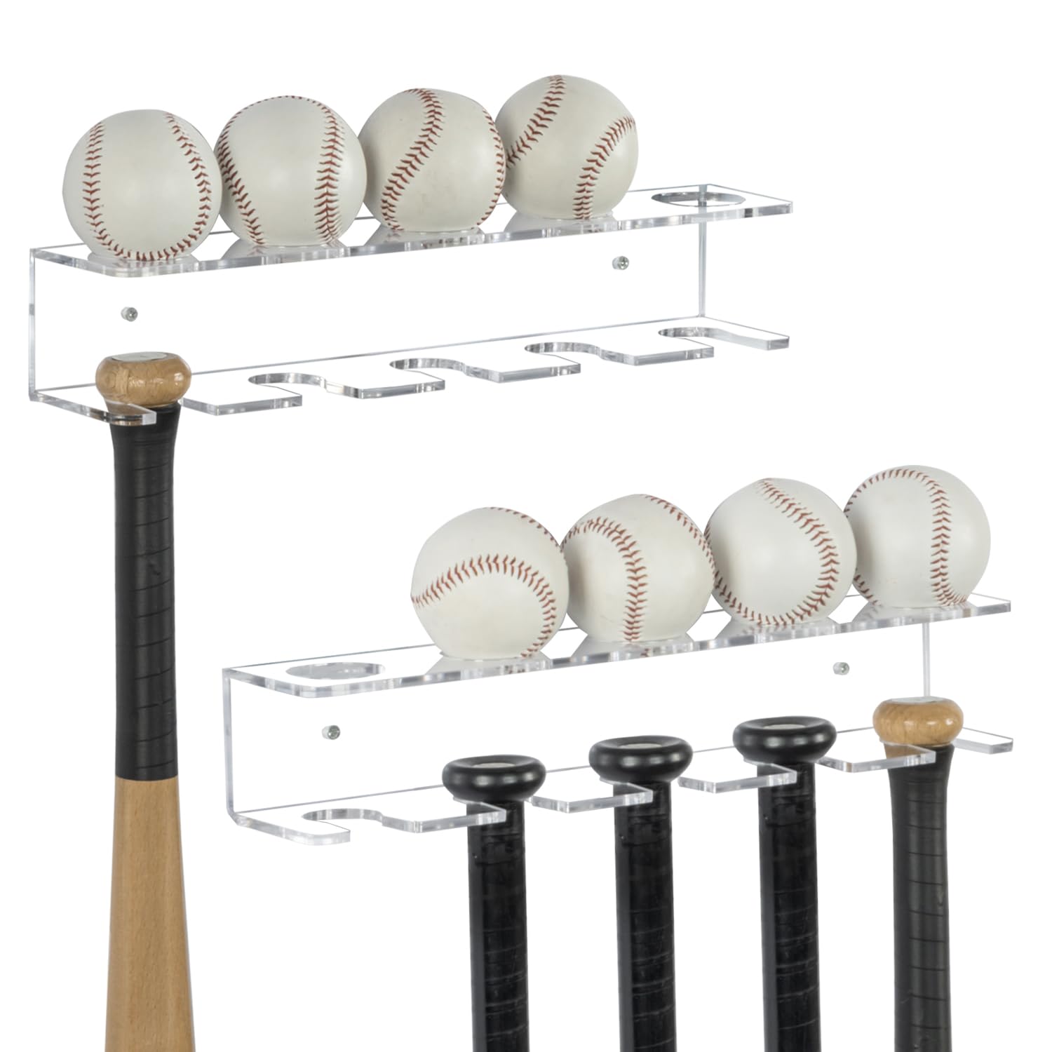 Amazon.com : MyGift Premium Clear Acrylic Hanging Baseball Bat and Ball ...