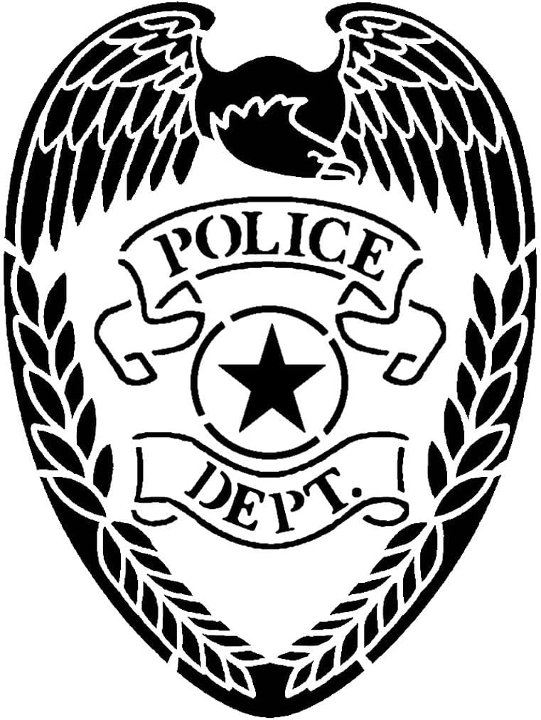 Amazon.com : Badge Stencil Police First Responder Stencil 7" w x 9.5" h ...