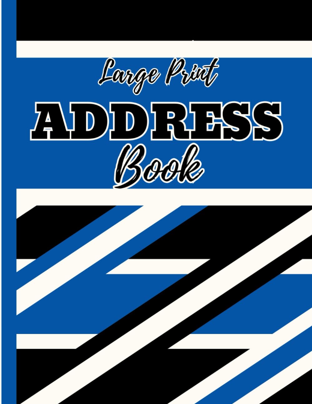Large Print Address Book: Oversized Letters for Seniors - Blue Cover ...
