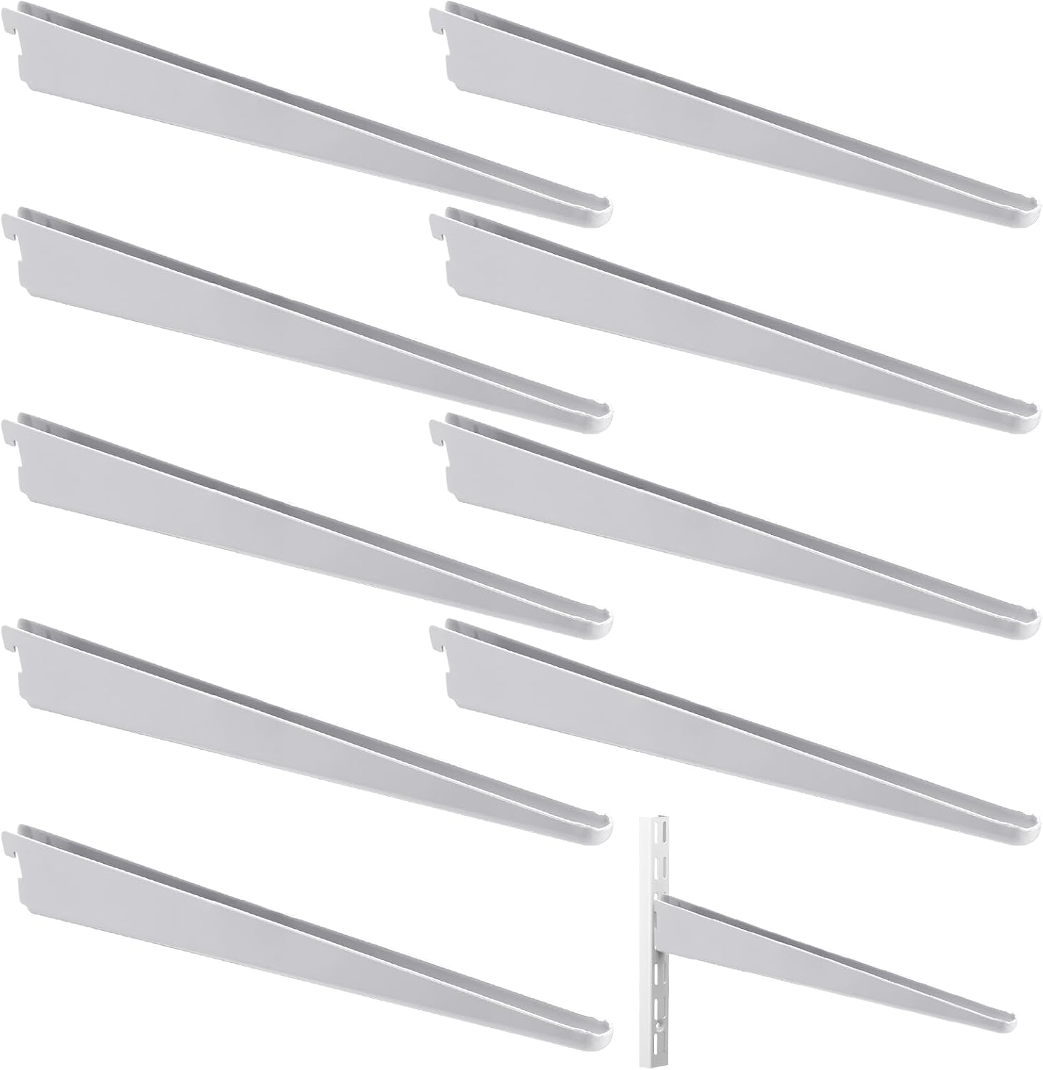 Amazon.com: Yalikop 10 Pack Adjustable Shelf Brackets for Double Track ...