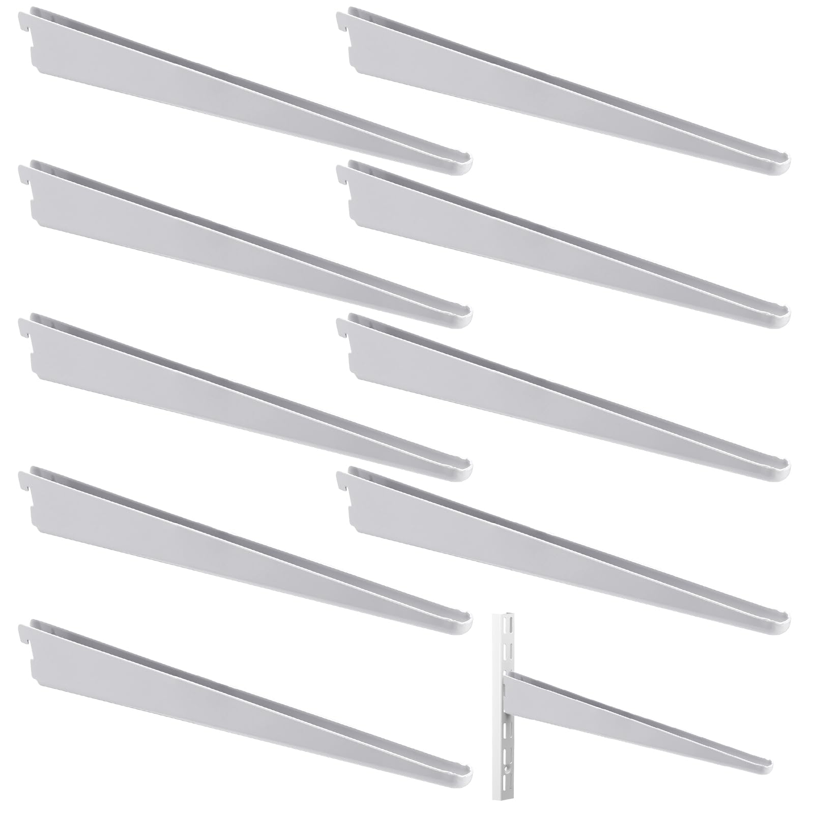 Amazon.com: Yalikop 10 Pack Adjustable Shelf Brackets for Double Track ...