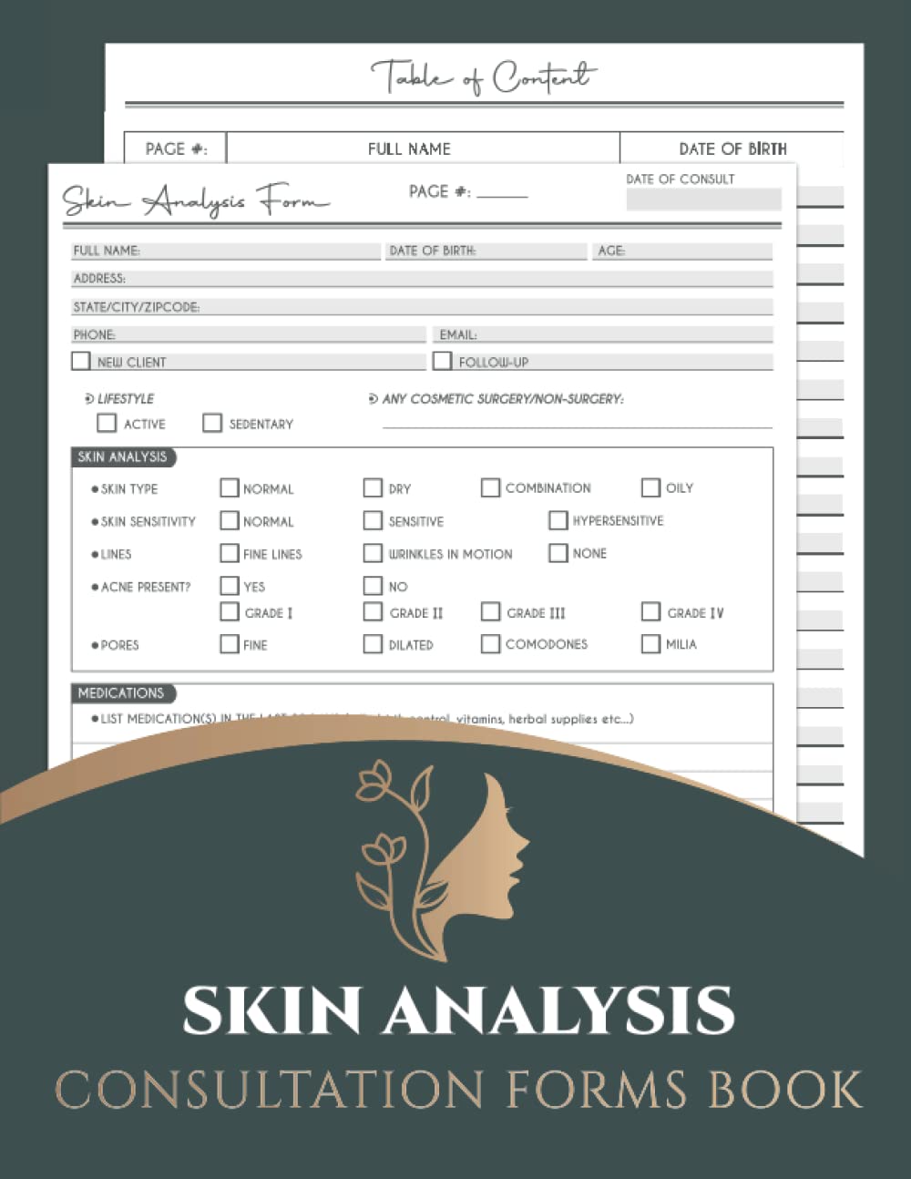 Skin Analysis Consultation Forms Book: Med Spa Intake Skin Assessment ...