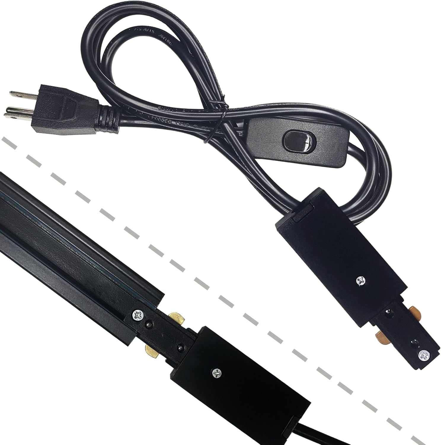 End Power Track Lighting H Track Live End Connector ICreating Black
