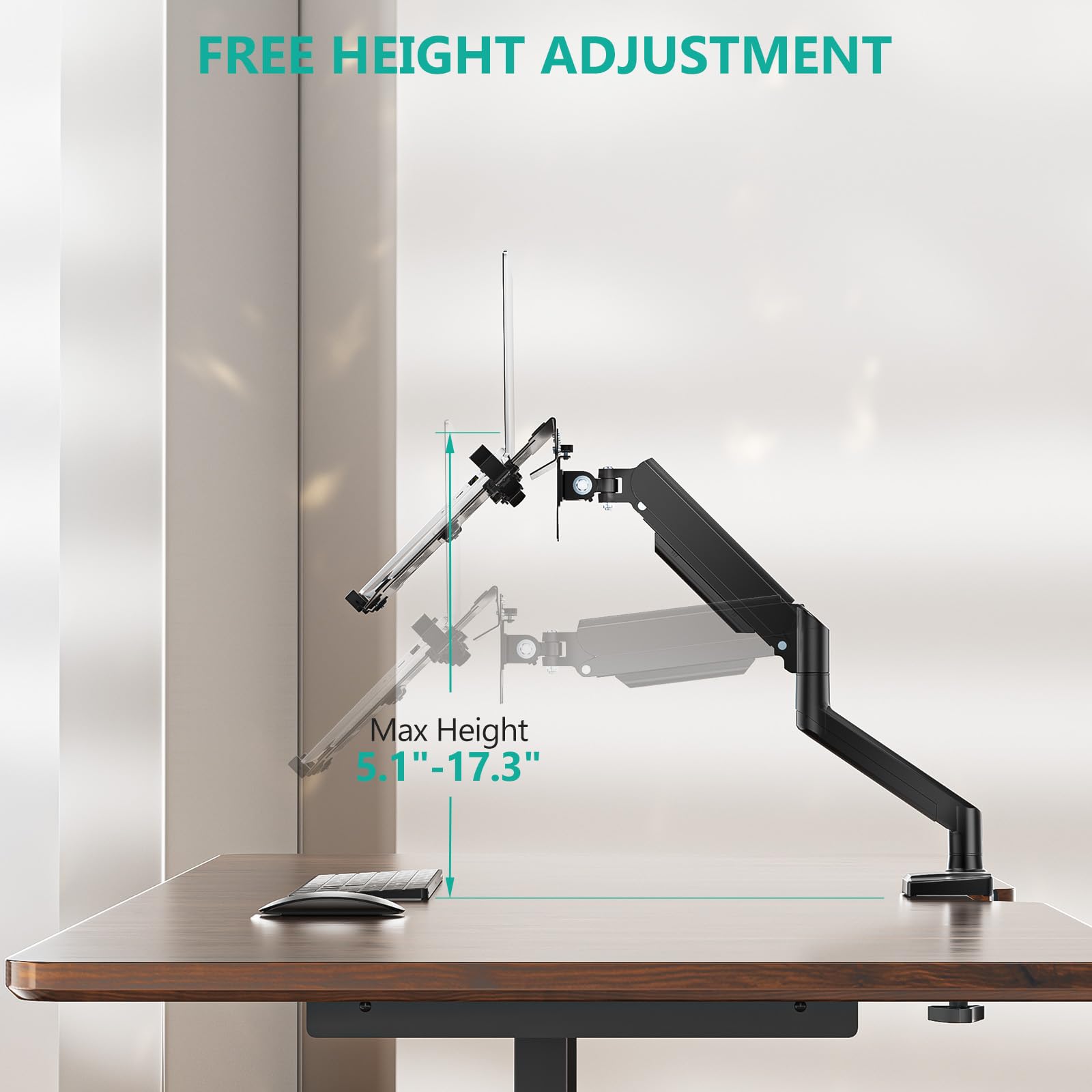 Snapklik.com : WALI Laptop Desk Mount, 2-in-1 Monitor Mount Fit 17 ...