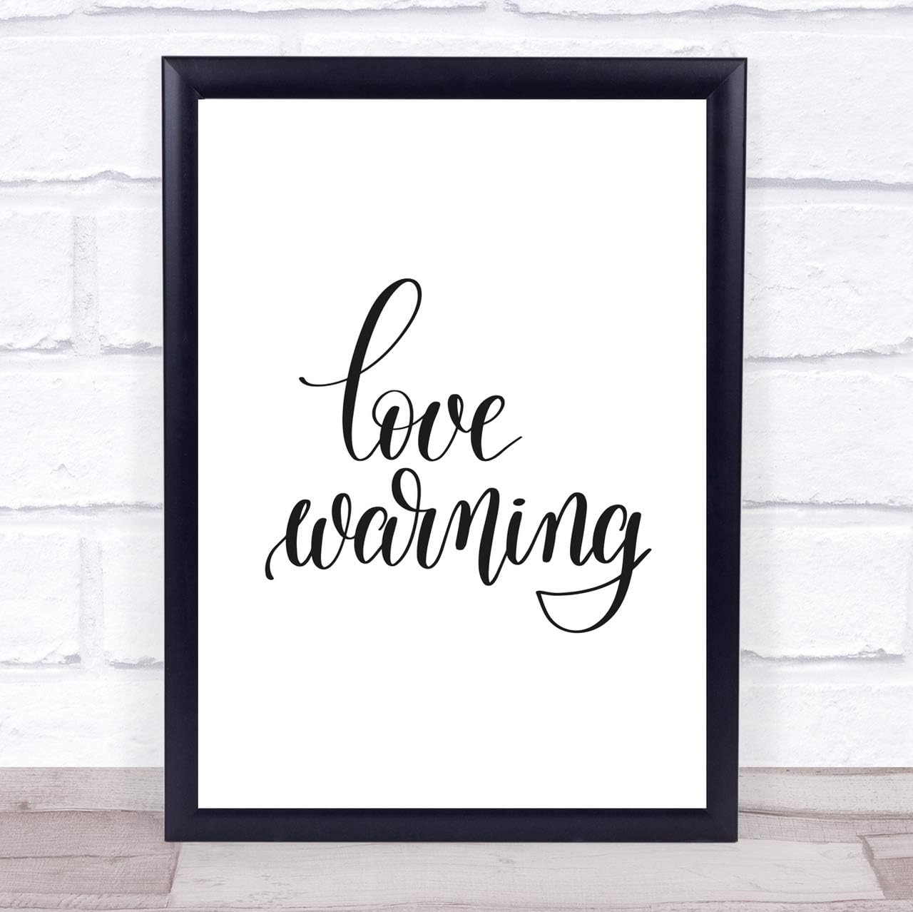 Amazon.com: The Card Zoo Love Warning Quote Print Poster Typography ...